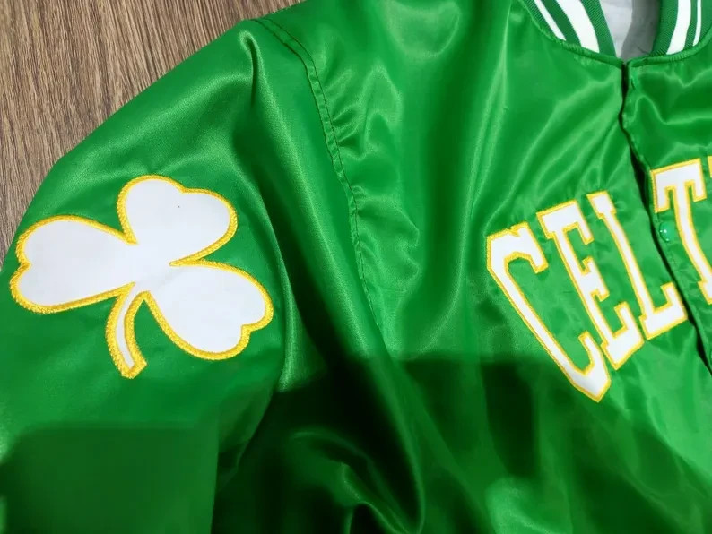 Men's Bos-ton Cel-tics Green Satin varsity Jacket, Baseball Varsity Jacket | eBay