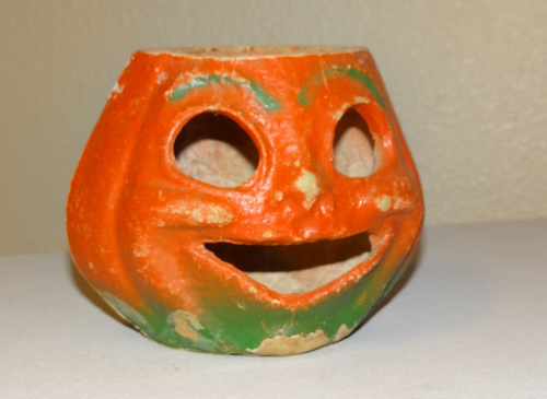 193O’s ? Paper Mache Pulp Halloween Pumpkin JOL Lantern Bucket no wire ...