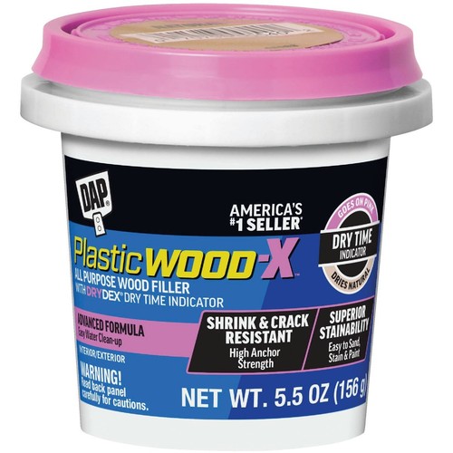 Dap Plastic Wood-X 5.5 Oz. All Purpose Wood Filler with DryDex Dry Time ...