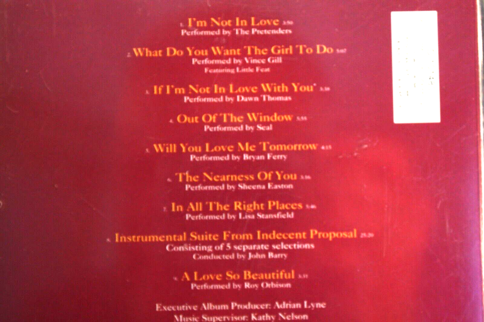 INDECENT PROPOSAL (CD Movie Soundtrack) Various Artists VG Cond Ships ...