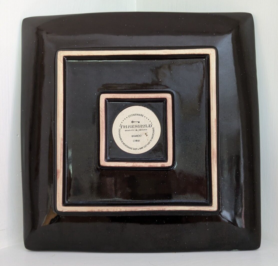 Threshold Stoneware square salad plate Bamboo pattern | eBay