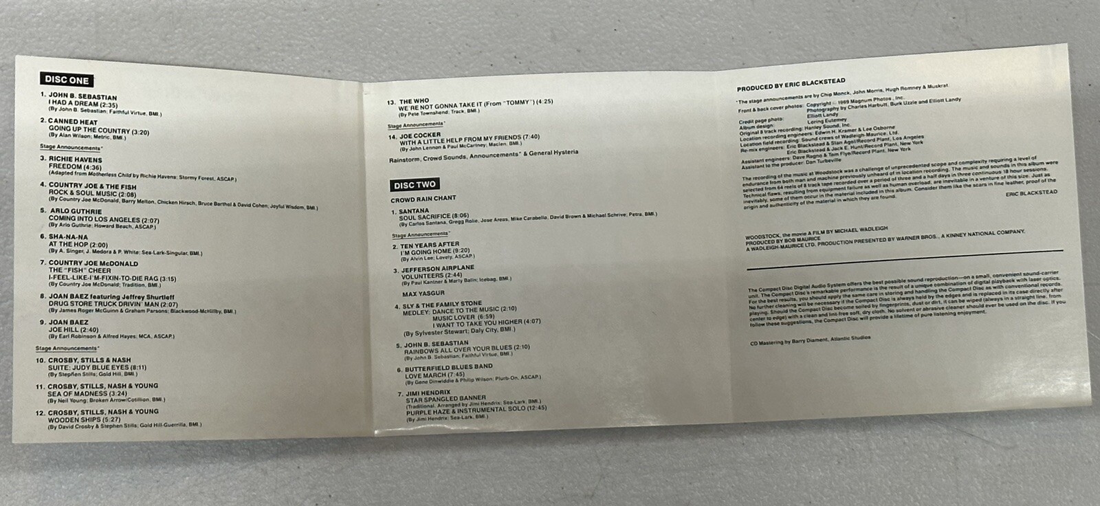 LOT (8) CD Inserts/Booklets - Beatles,Led Zeppelin,Woodstock,Hendrix ...