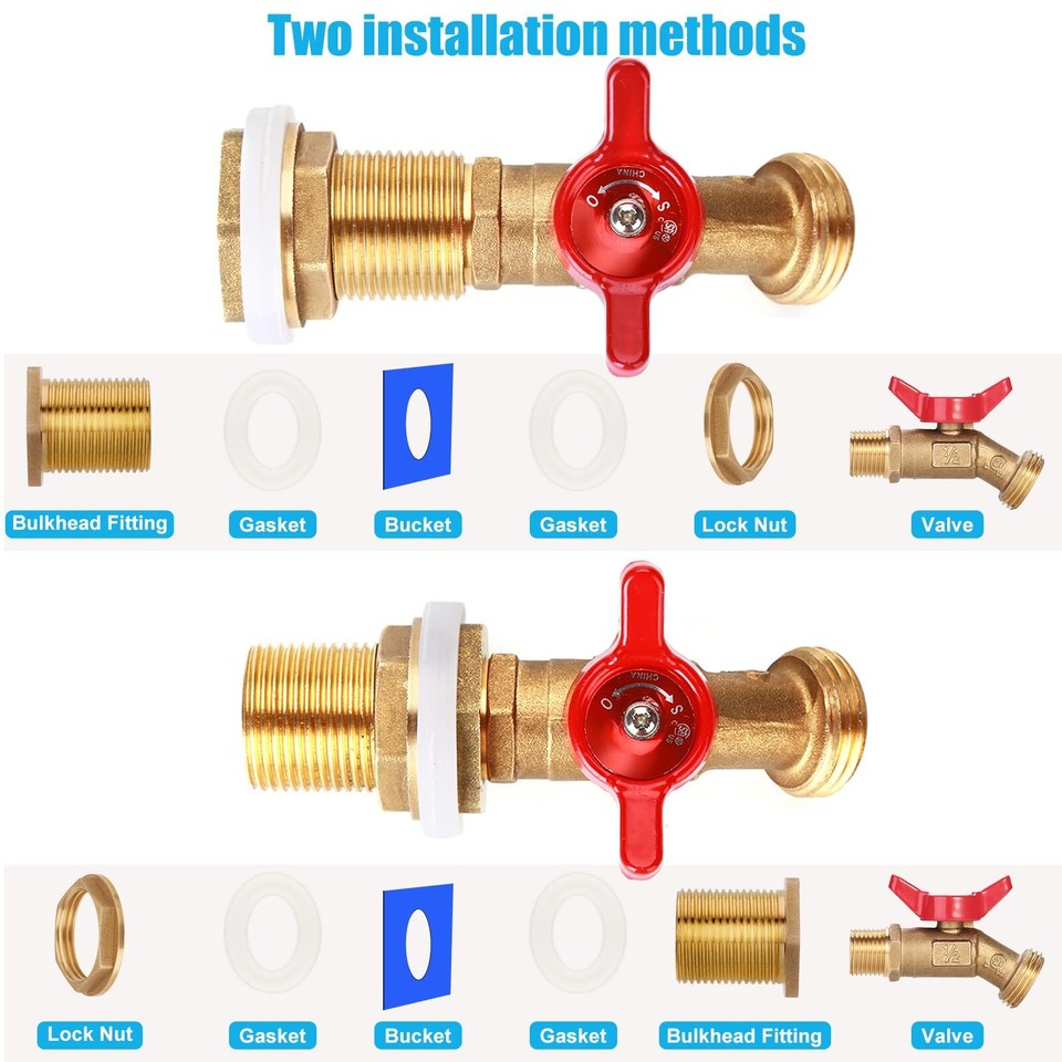 Rain Barrel Spigot Brass Rain Barrel Quarter Turn Ball Valve Spigot ...