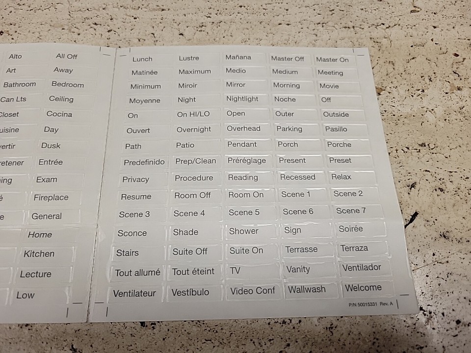 Lutron Engraving Label Sheet Brand New | eBay