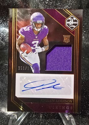 2023 Panini Limited JORDAN ADDISON *RPA ROOKIE PATCH AUTO* /199 Vikings ...