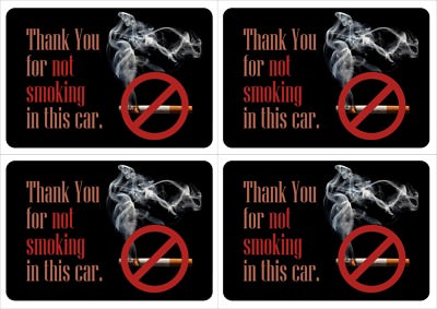 In-car Anti-smoke Sticker Decal 'Thank You for not smoking in this car ...