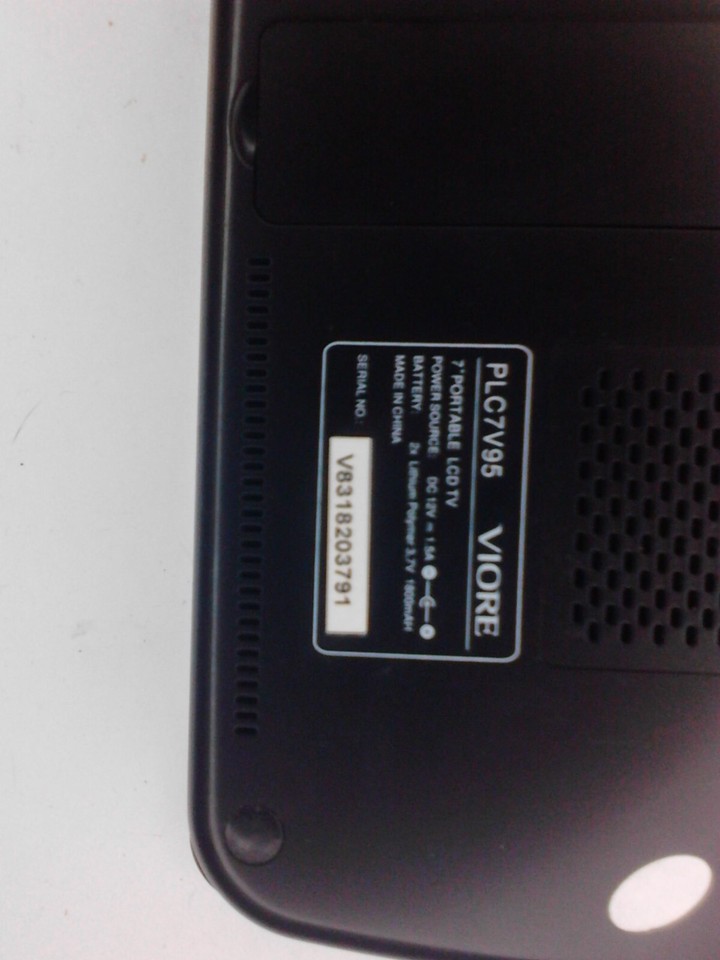 Viore 7" LCD TV Model PLC7V95 wall plug in and antenna included w ...