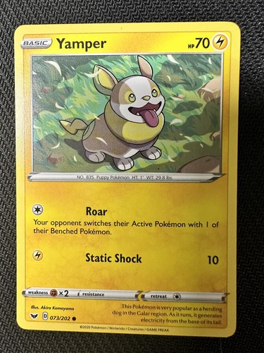 Yamper #73/202 Sword & Shield Pokemon Common Card | eBay