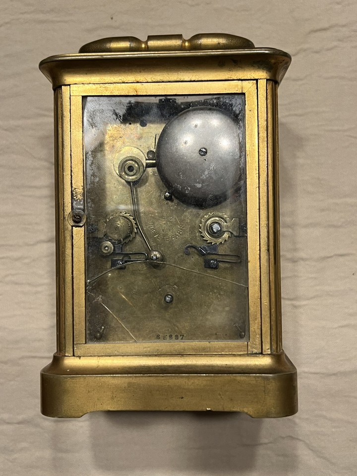 Antique Brass Brevete Paris Carriage Clock 5.25” Tall Victorian ...
