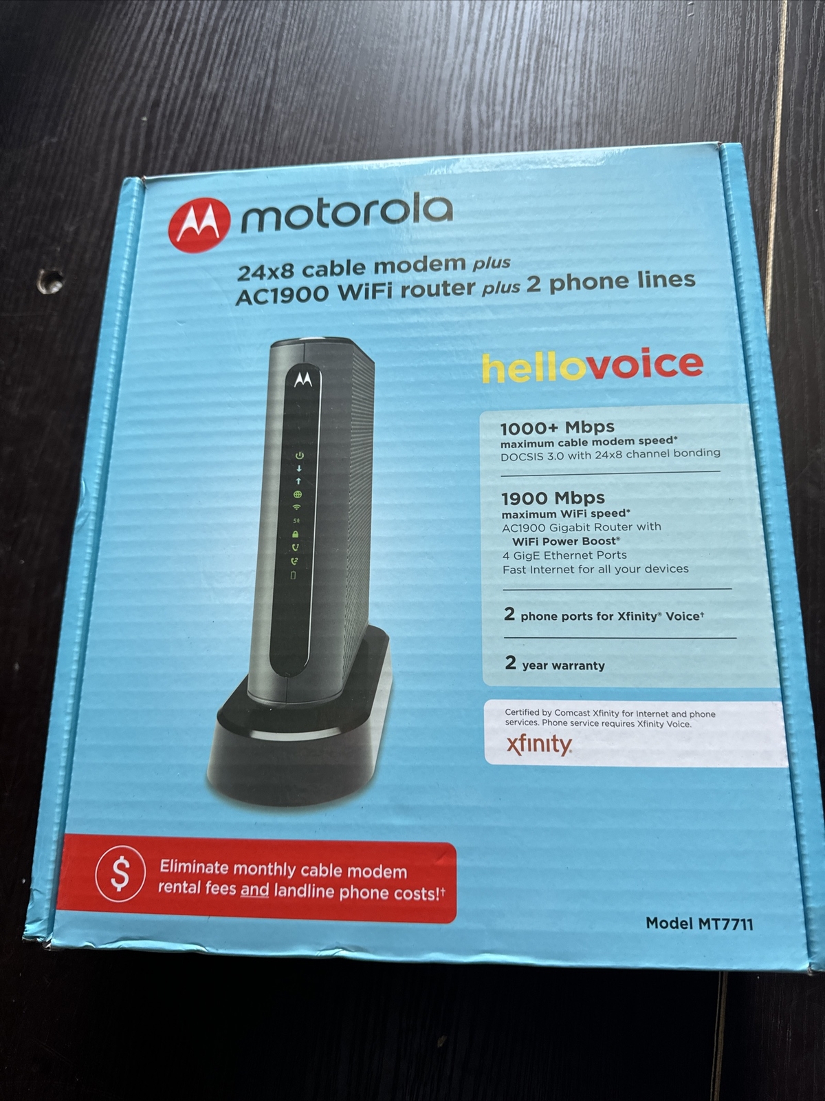 MOTOROLA MT7711 24X8 CABLE MODEM AND AC1900 DUAL BAND WI-FI GIGABIT ...