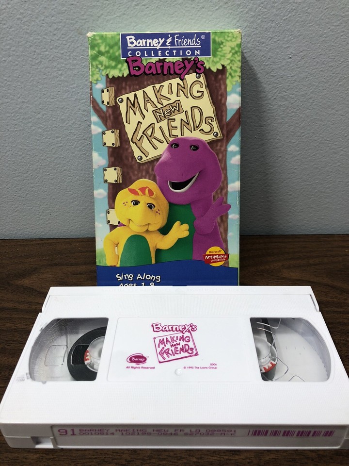 Barney’s Making New Friends VHS 1995 White TV Show RARE! Microsoft ...
