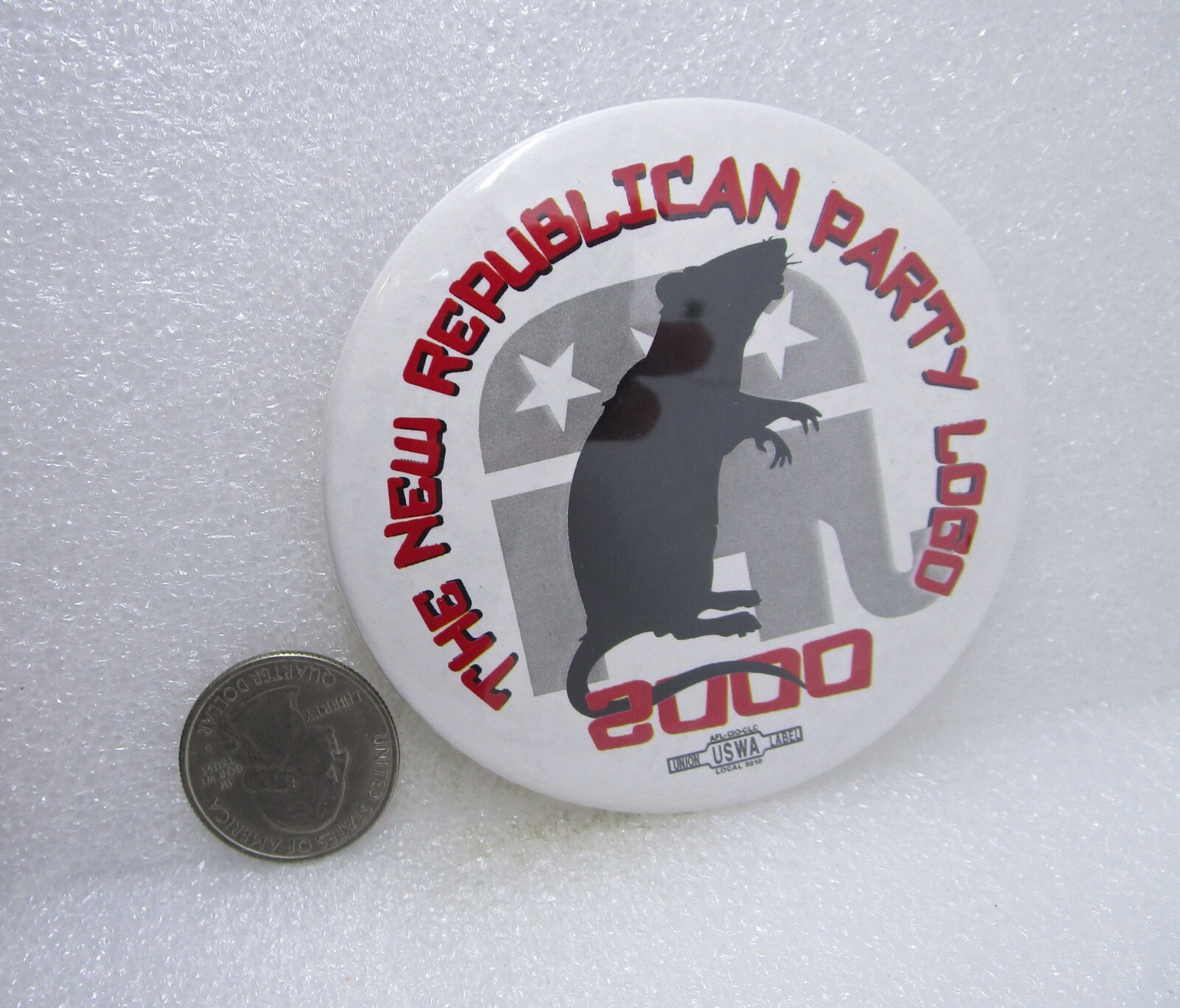 2000 The New Republican Party Logo Rat Political Button Pin | eBay