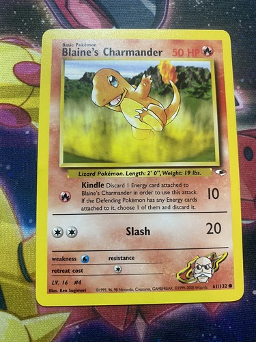 Pokemon Card Blaine's Charmander Gym Heroes 61/132 LP | eBay