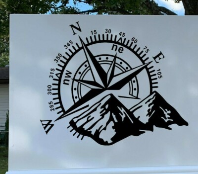 RV Decal, Compass Decal, Truck Trailer Decal, Travel Compass Vinyl ...