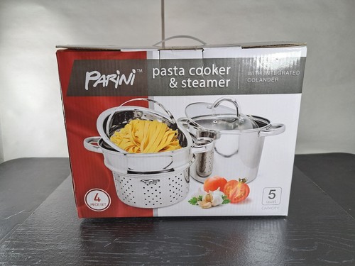 Parini Pasta Cooker & Steamer With Integrated Colander 4 Piece, 5 Qt ...
