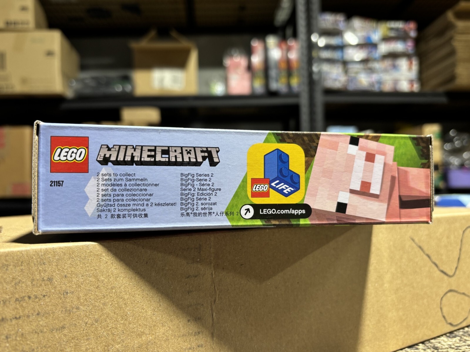 Lego Minecraft 21157 BigFig Pig with Baby Zombie New -Imperfect box ...