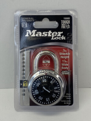 Master Lock Combination Padlock 1500D Level 3 Cut Resistant Anti-Shim ...