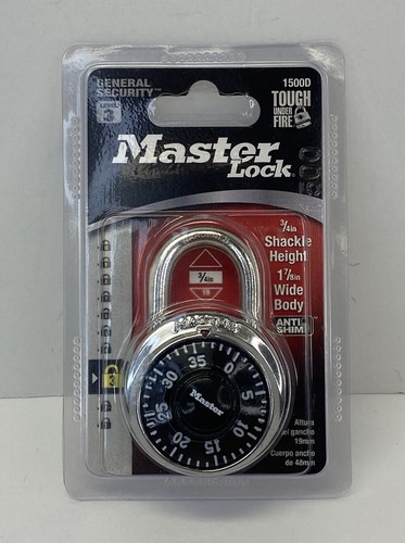 Master Lock Combination Padlock 1500D Level 3 Cut Resistant Anti-Shim ...