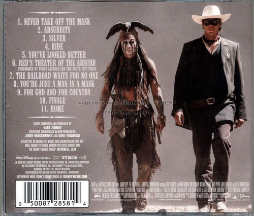 Hans Zimmer "THE LONE RANGER"(2013) Disney film score Intrada CD out of ...