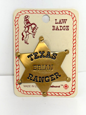 Texas Ranger Law Badge BRIAN Personalized Metal Star Lapel Pin | eBay