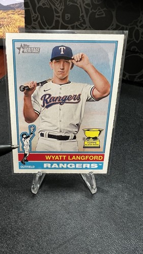 Wyatt Langford 2025 Topps Heritage Baseball #29 Alternate Cartoon ...