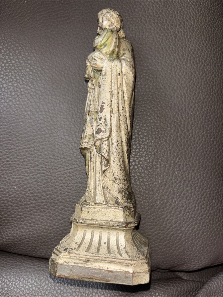 Antique/vintage Joseph Holding Jesus Metal Statue (E) | eBay UK