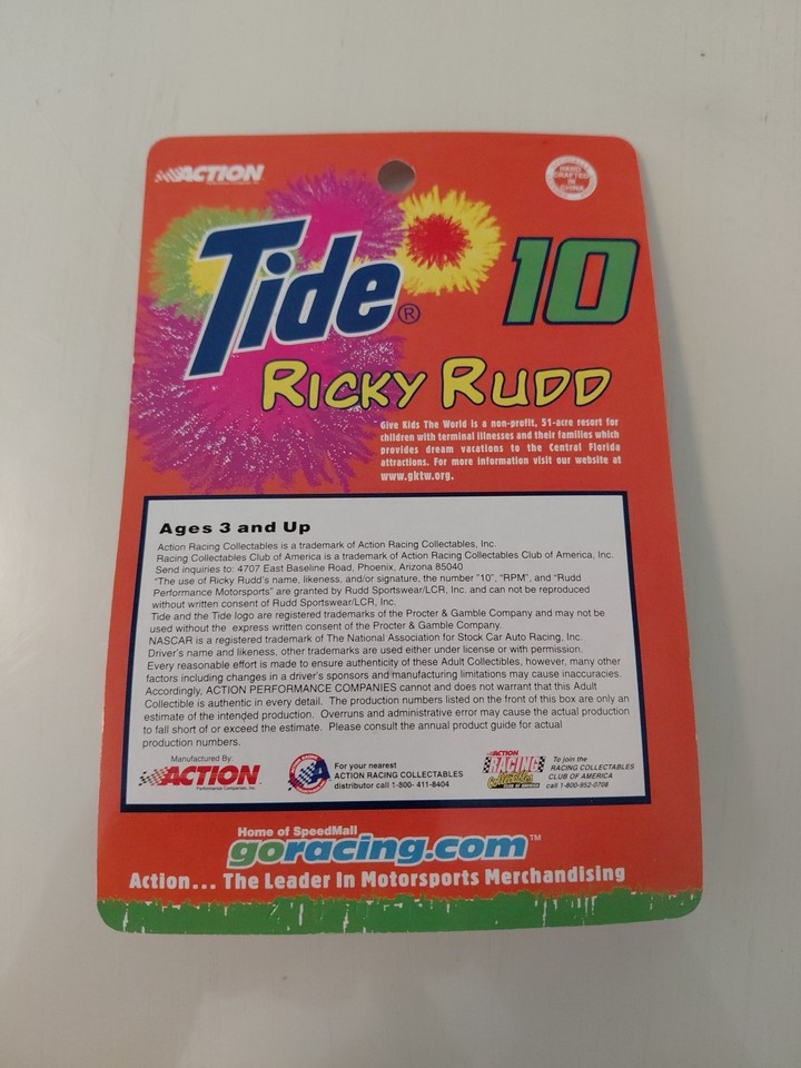 Action Ricky Rudd #10 Tide Give Kids The World 1:64 Scale Diecast ...