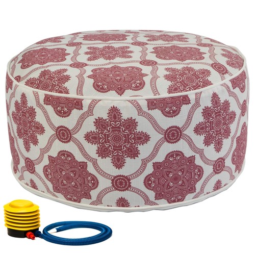 Inflatable Ottoman Stool - Portable Round Pouf for Indoor/Outdoor Use ...