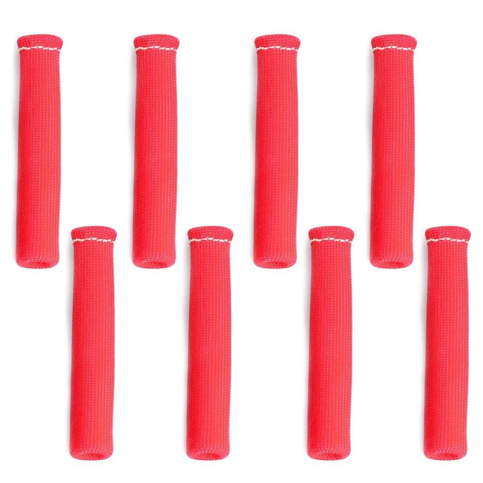 8* Red Spark Plug Wire Sheath Wire Boots Sleeve Heat Shield Cover For ...
