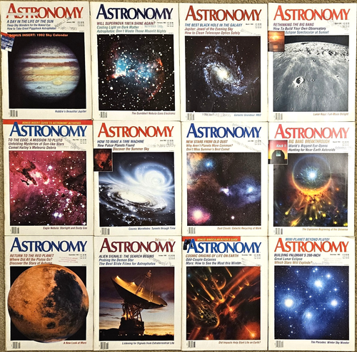 ASTRONOMY Magazine 1992, Lot of 12, January-December, Binocular Buyer's ...