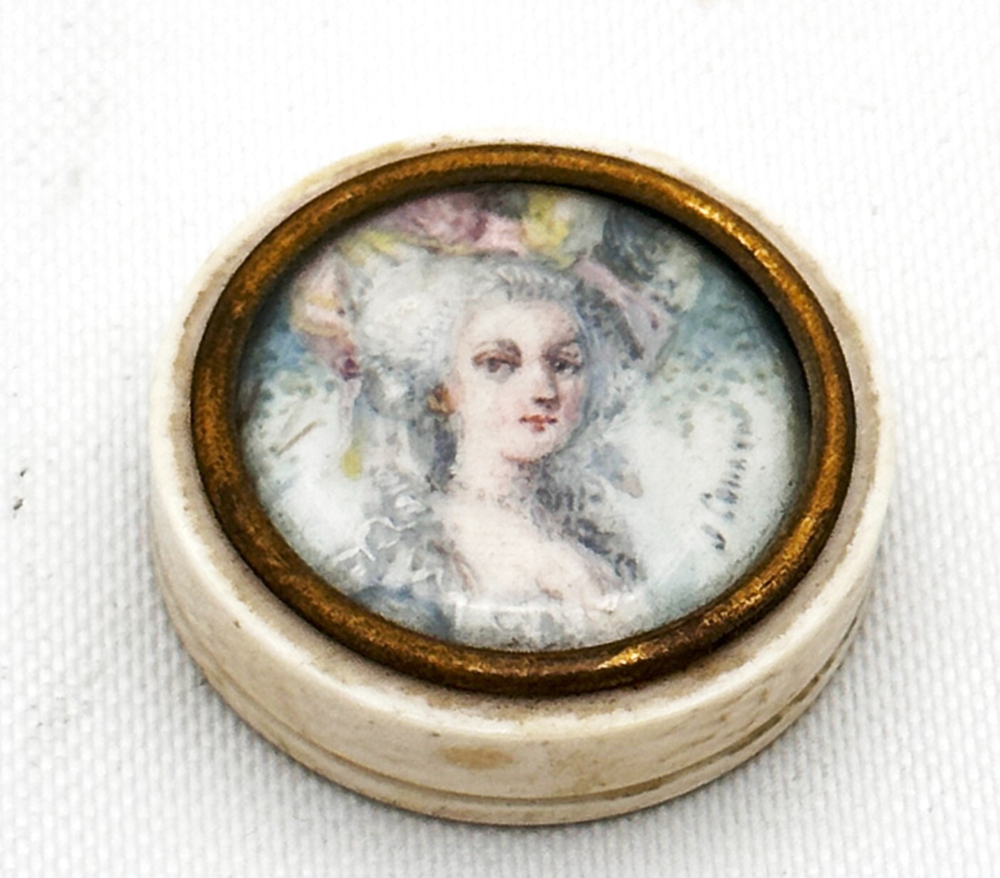 Antique Hand Painted Portrait Miniature Lady Dower Patch Box c 1800 | eBay