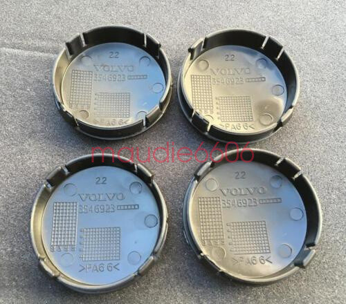 NEW 4PC SET OF 4 VOLVO BLACK CENTER WHEEL HUB CAPS COVER LOGO RIMS ...