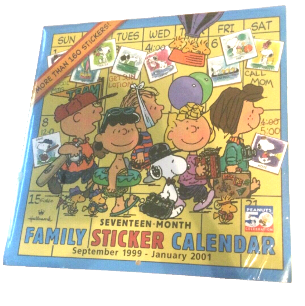 Peanuts Family Sticker Calendar Vintage September 1999 - January 2001 ...