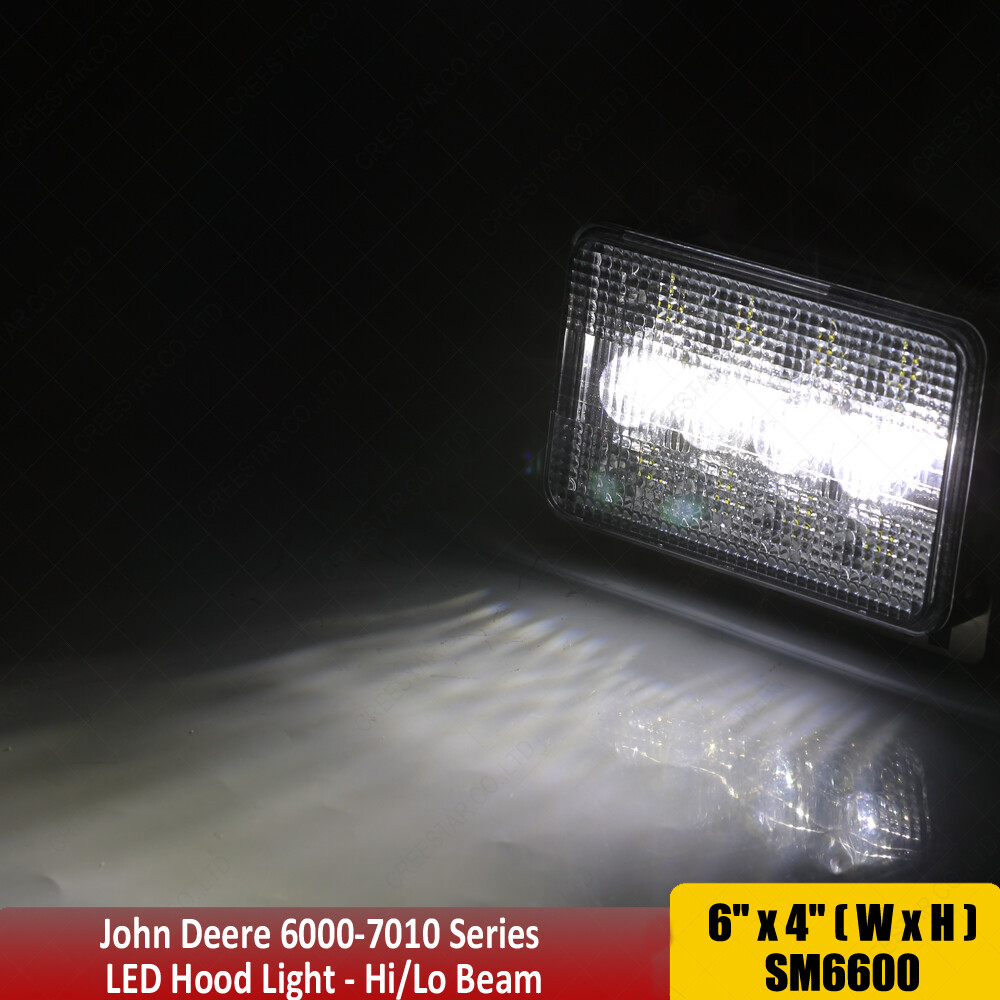 60W LED Headlight Hi/Lo Beam For John Deere 7210,7410,7510,7610,7710 ...