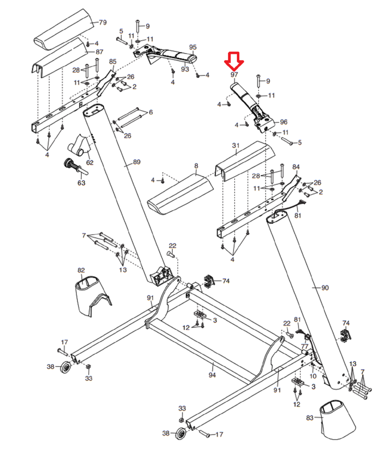 Proform Gold's Gym Treadmill Right Heart Rate Pulse Hand Sensor Plate ...