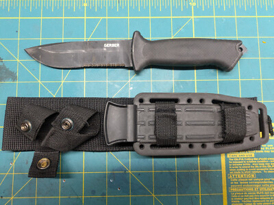 Gerber Prodigy Survival Knife 4.84" Partially Serrated MOLLE Sheath ...