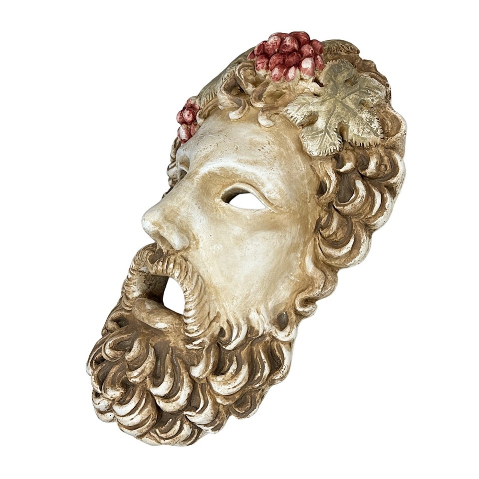 Dionysus Bacchus Greek Roman God Mask Head Sculpture Cast Stone 13.77 ...