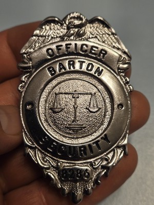 Vintage Early Obsolete Officer Barton Security Badge No. 8286 | eBay