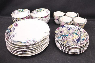25x Pieces DENBY MONSOON Fine China Dinner Set Plates, Mugs, Bowls ...