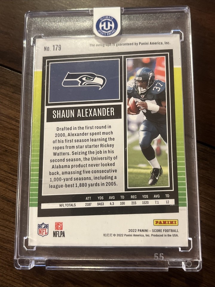 2022 Score - Shaun Alexander #179 Gold Zone /50 Auto | eBay UK
