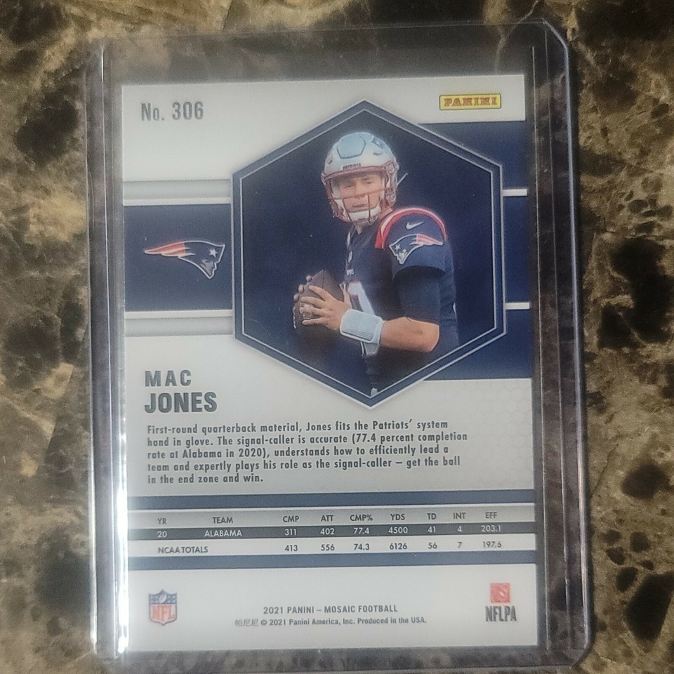 2021 Panini Mosaic Football Mac Jones Rookie Card #306 Patriots RC | eBay