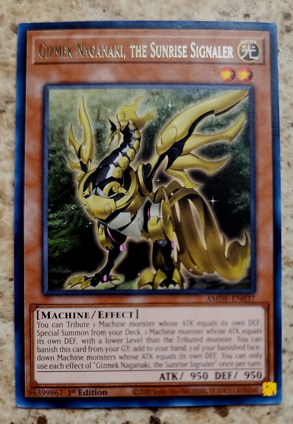 YuGiOh GIZMEK NAGANAKI THE SUNRISE SIGNALER AMDE | RARE CARD 1ST ...