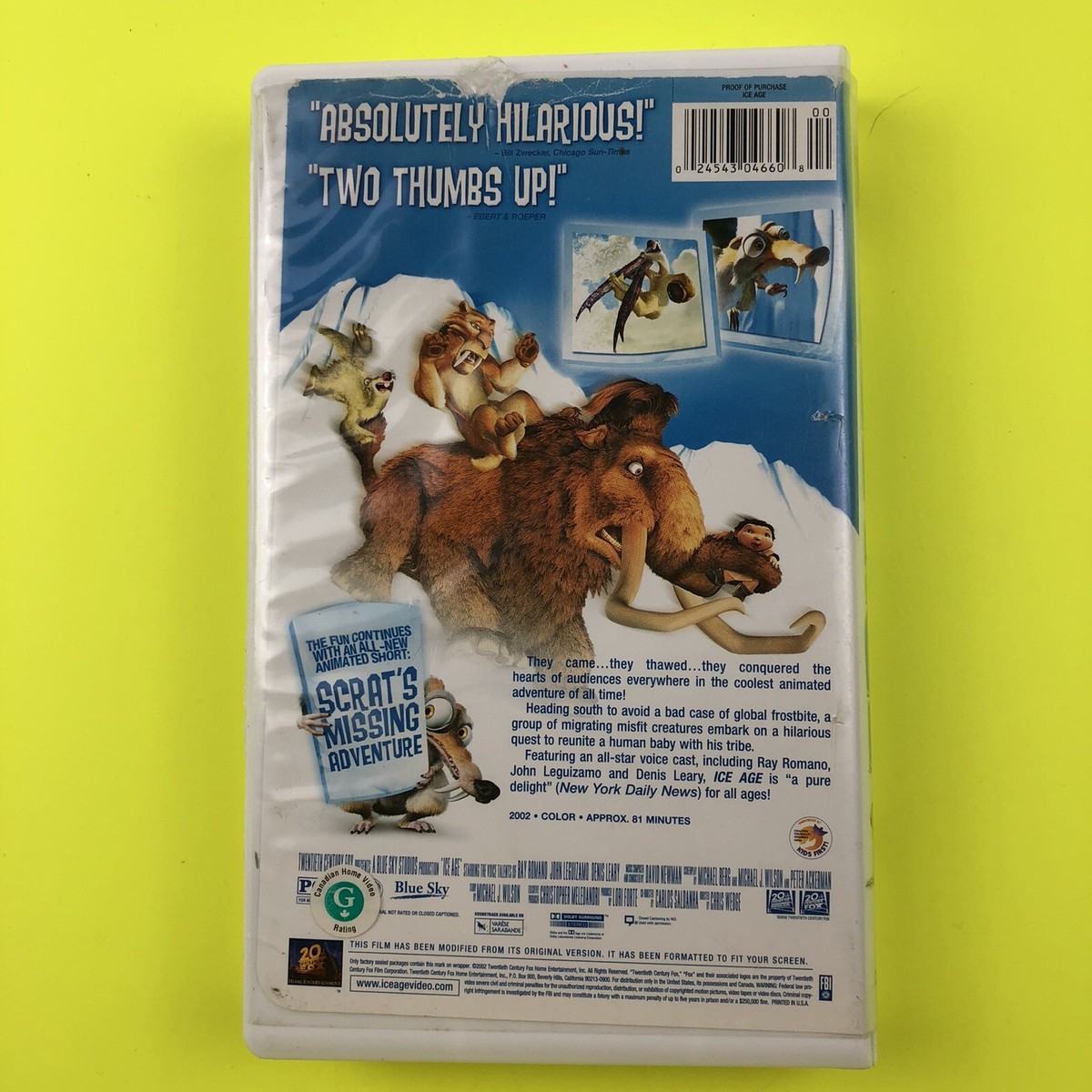 Ice Age- Vhs 2002