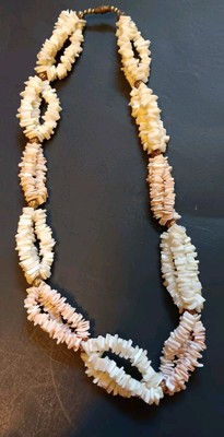 Puka Shell 3 Strand Necklace, Pink and White Color - 20 inches | eBay