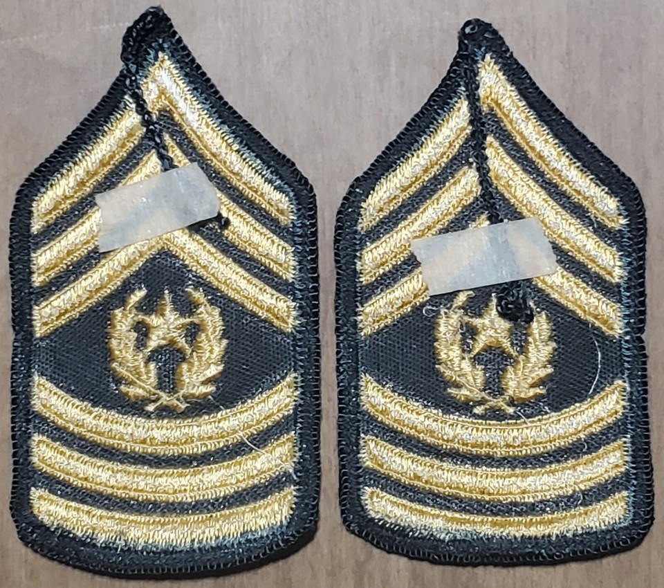 Pair (2) US Army Command Sergeant Major CSM Rank Insignia Patch Dress ...