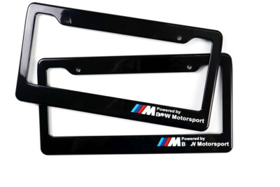 Black MP Style License Plate Frames For BMW 2 pcs Set | eBay