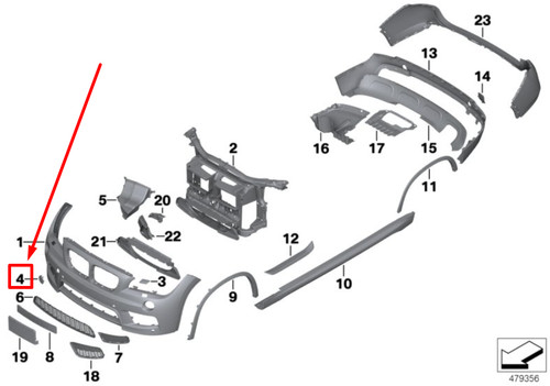 BMW X1 E84 Front Bumper Trailer Tow Cap Cover 8049932 51118049932 ...