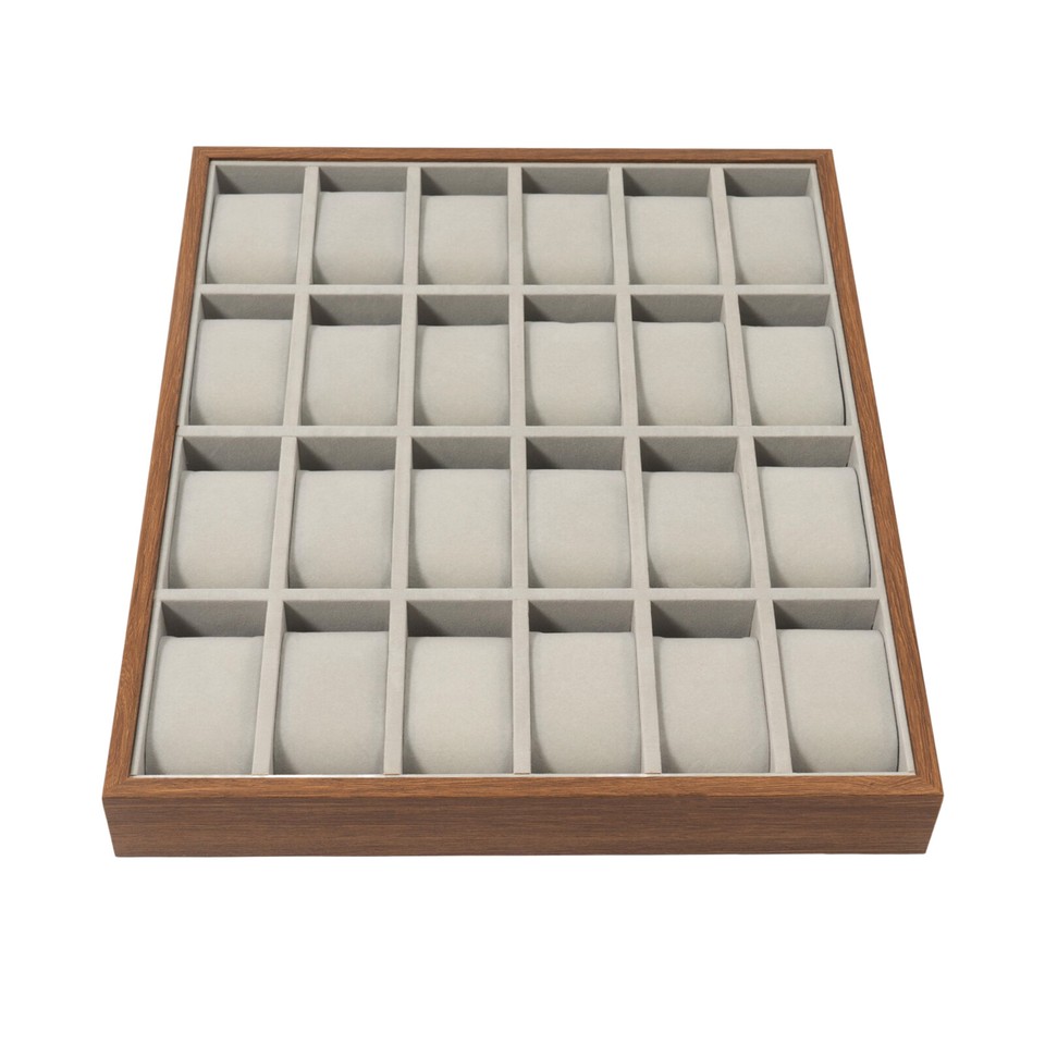 24 Slots Wood Watch Box Jewelry Storage Case Organizer Display Box ...