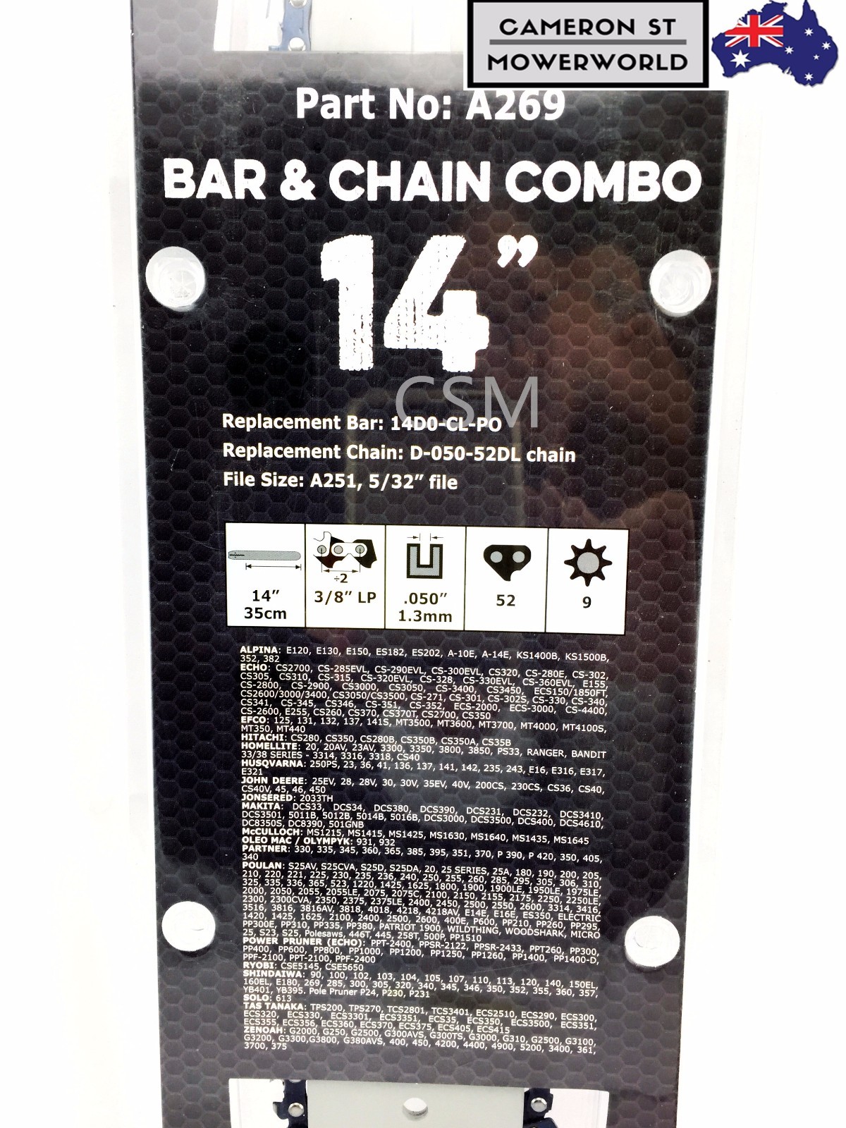 Archer Australia Bar and Chain Combo 14'' For RYOBI TAS TANAKA ZENOAH ...
