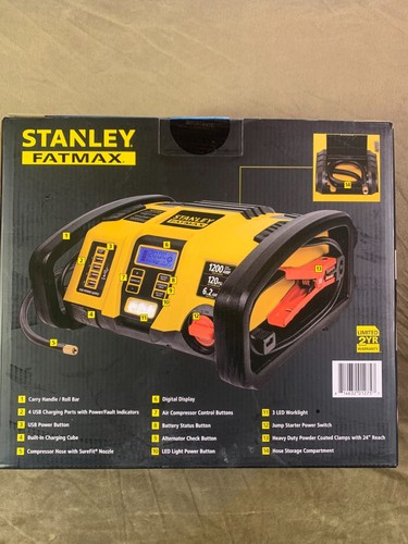 Stanley Fatmax Power Station 12V Jump Starter USB Charger Air Pump 1000 ...